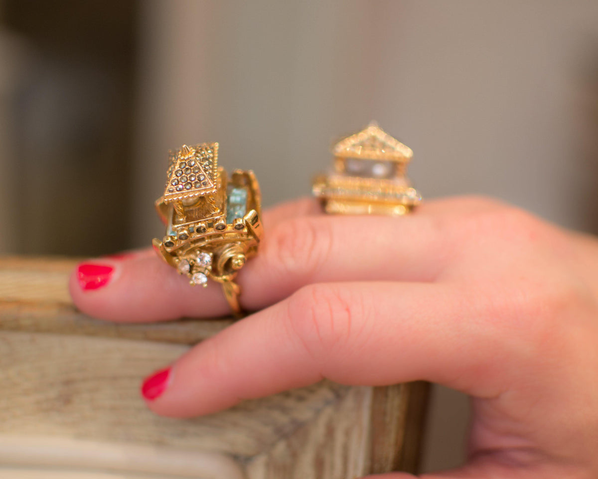 Ciner Pagoda Ring | Vintage Meet Modern Jewelry