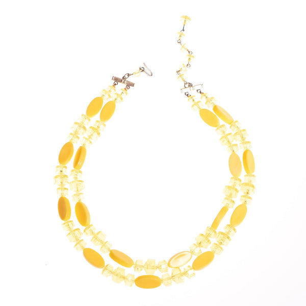 Vintage Double Strand Yellow Bead Necklace | Vintage Meet Modern Jewelry