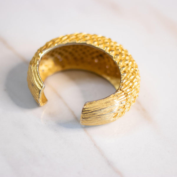 Vintage Clara Studios Textured Gold Cuff Bracelet | Vintage Meet Modern ...