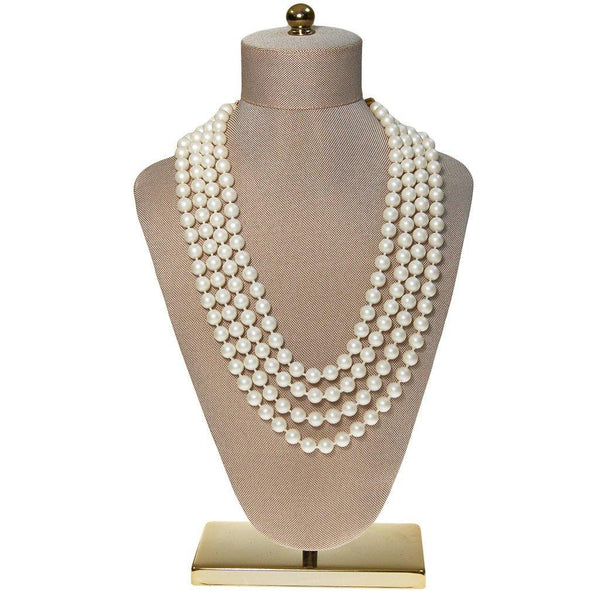 Geno Multi Strand Pearl Necklace with Gold Decorative Clasp | Vintage ...
