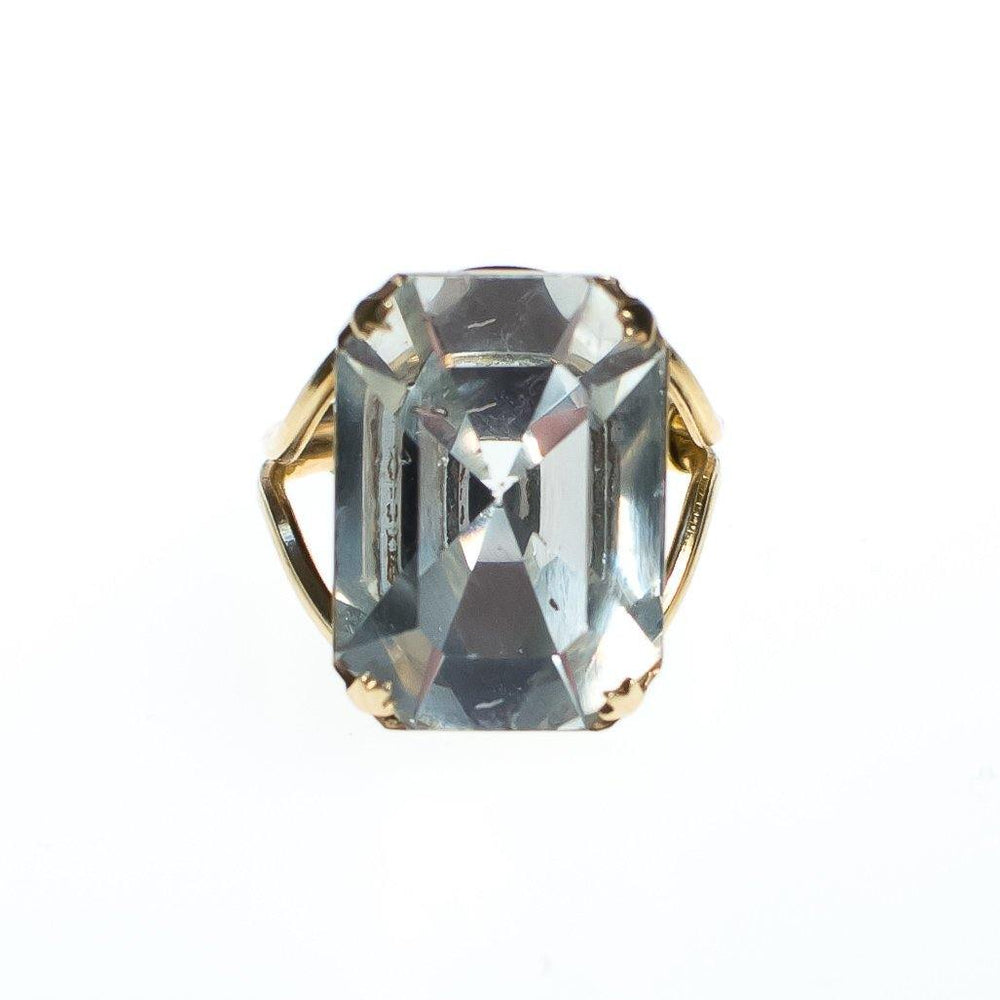 Vintage Jet and Smoke Crystal Statement Ring | Vintage Meet Modern Jewelry